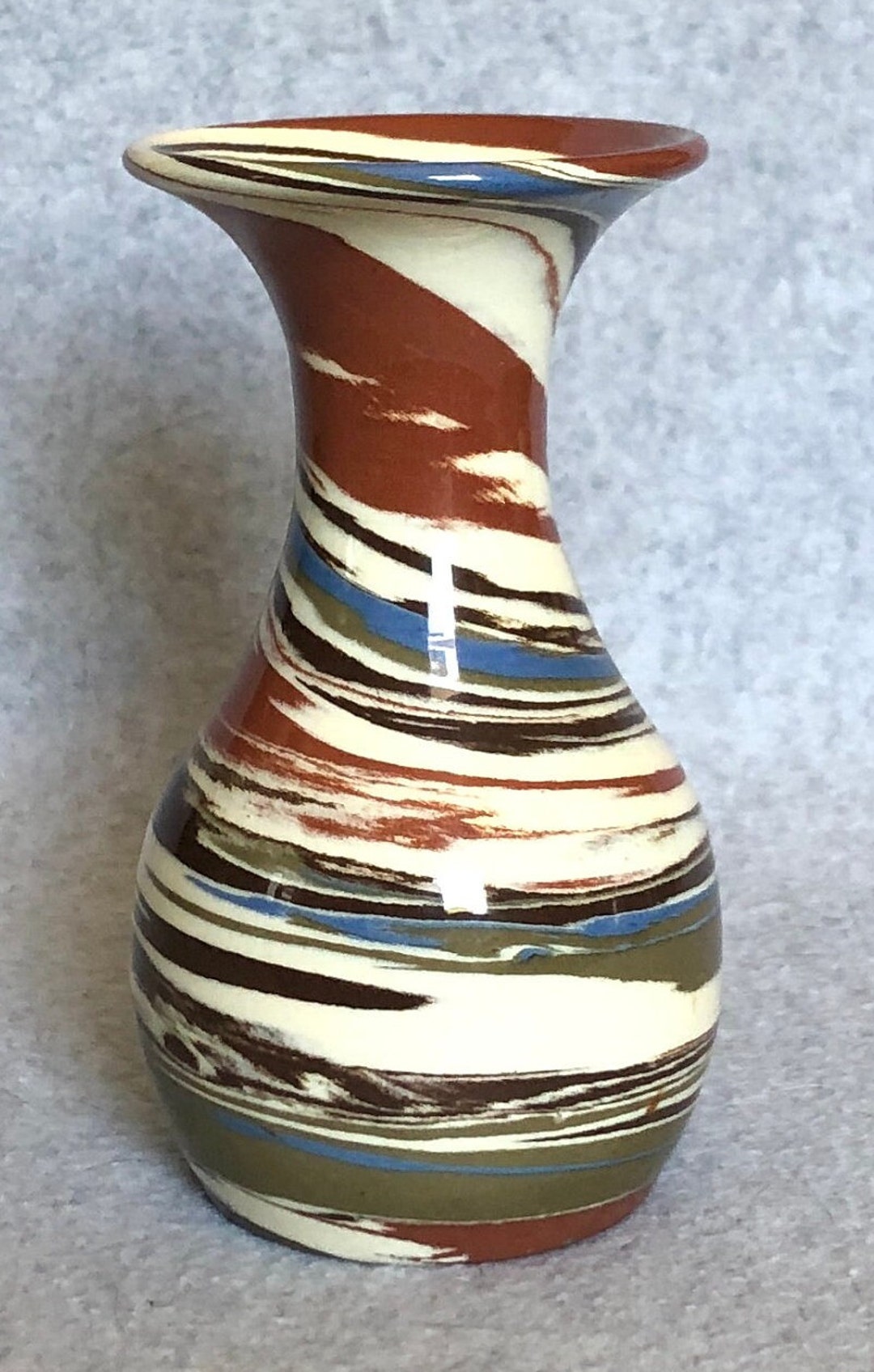Desert Sands Pottery Mission Swirl Ware Hand Thrown Flared Rim Bud Vase ...