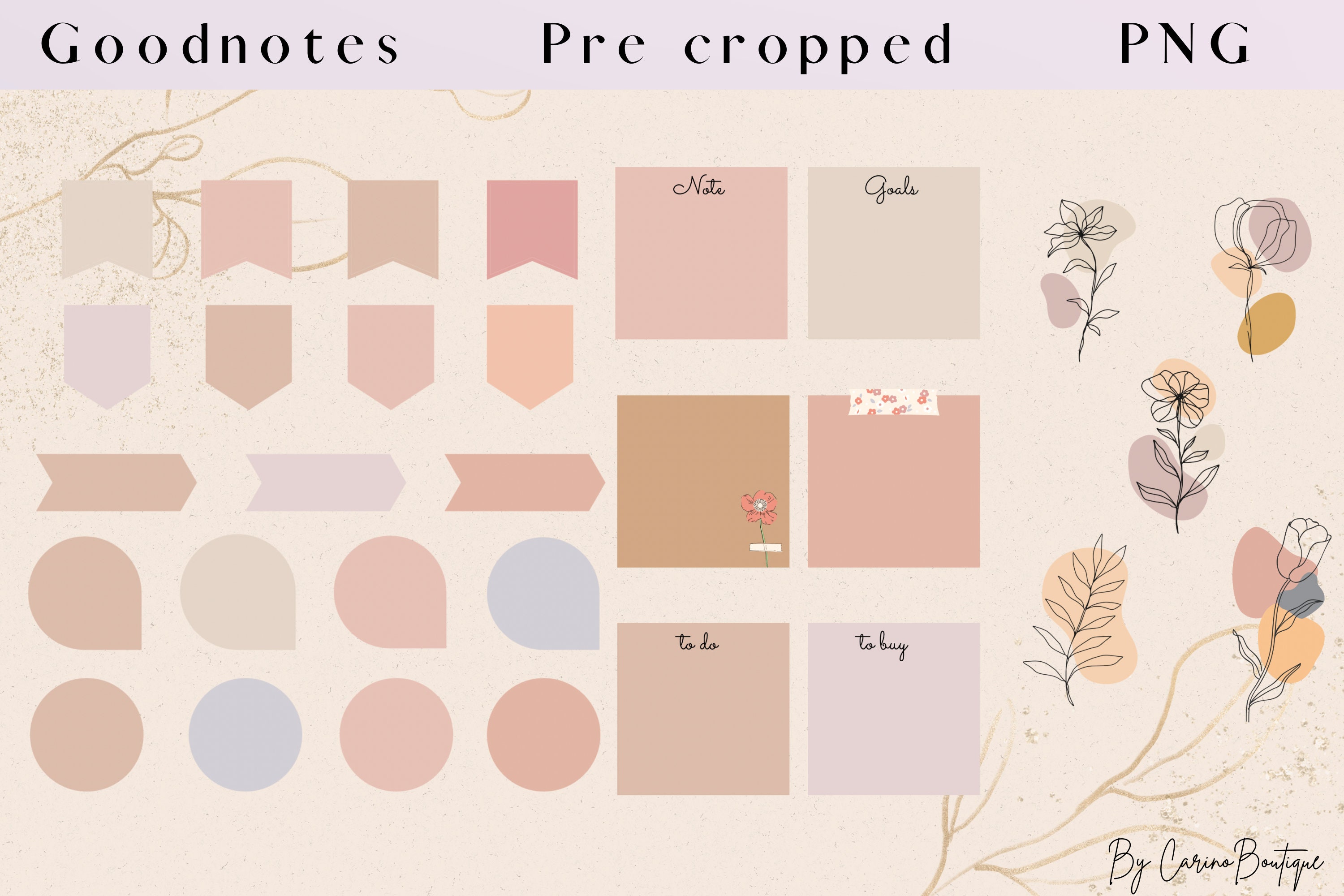 Everyday Life Sticker Set Neutral, Goodnotes, Transparent, Pre Cut, PNG ...