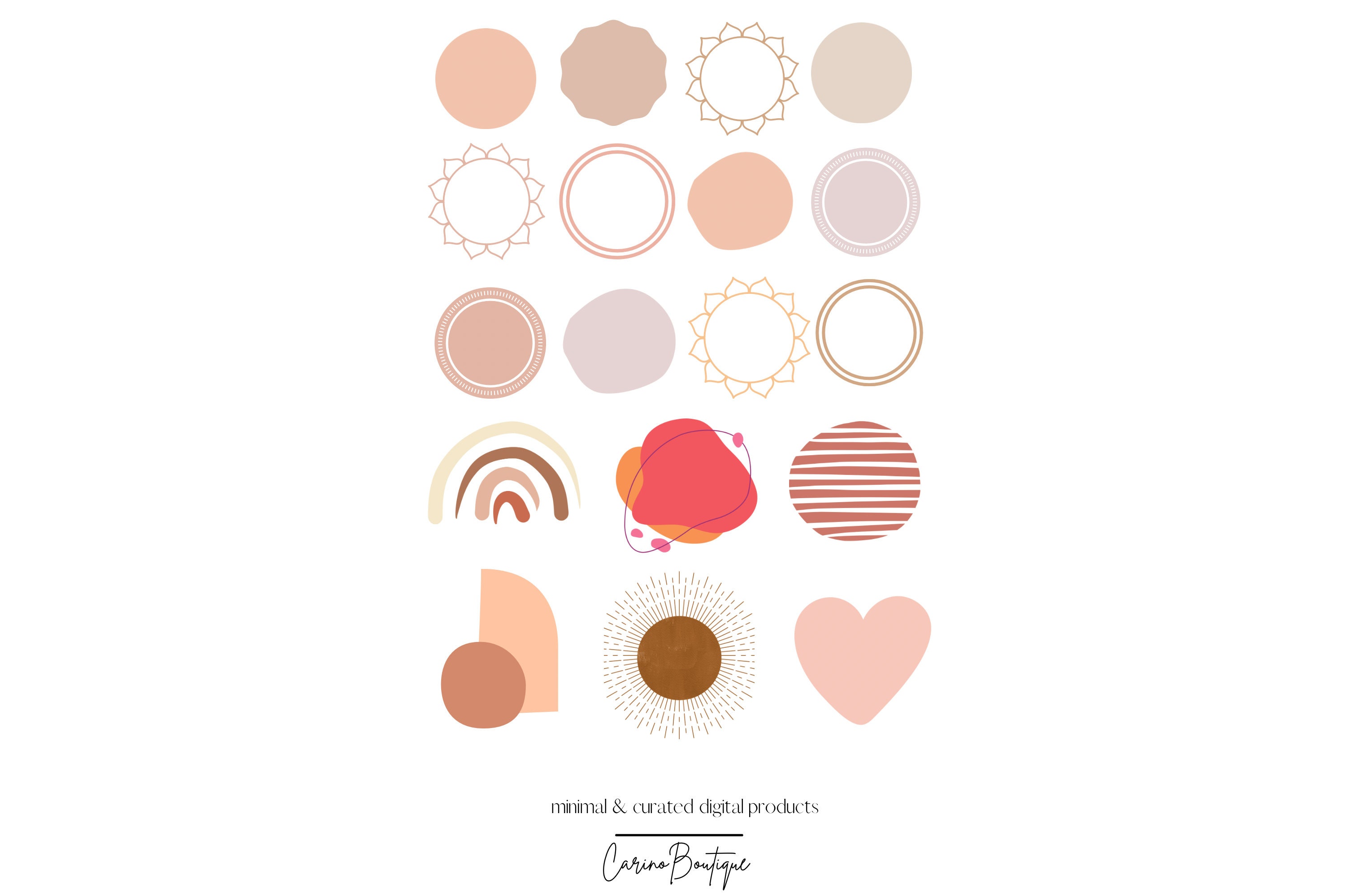 Everyday Life Sticker Set Neutral, Goodnotes, Transparent, Pre Cut, PNG ...