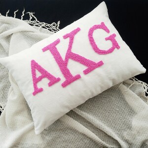 Monogrammed Custom Name Embroidered Pillow, Initial Wedding Monogram ...