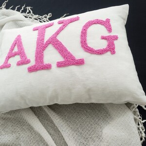 Monogrammed Custom Name Embroidered Pillow, Initial Wedding Monogram ...