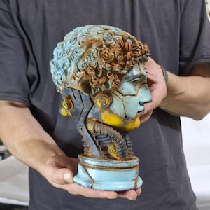 Cyborg Hermes Bust, Mecha Sci-fi Sculpture, (8.5 Inch) - Etsy