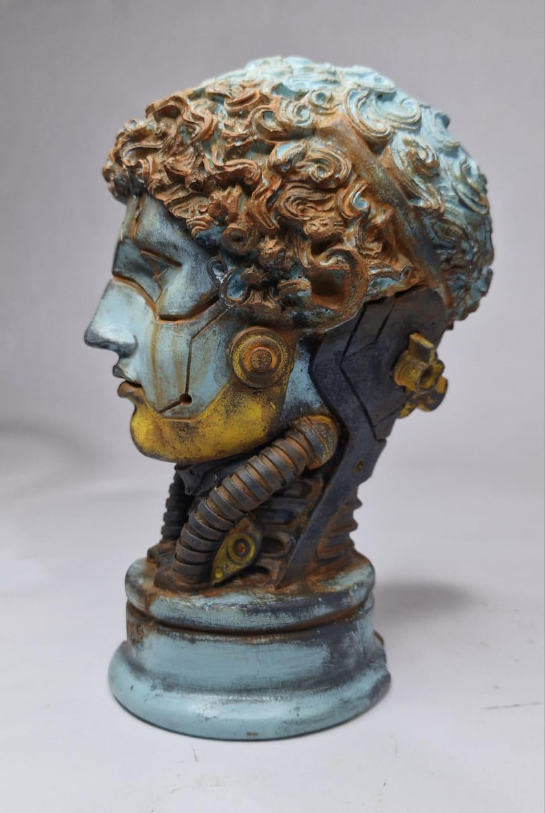 Cyborg Hermes Bust, Hermes Sculpture, Mecha Sci-fi Art, Robotic Hermes ...