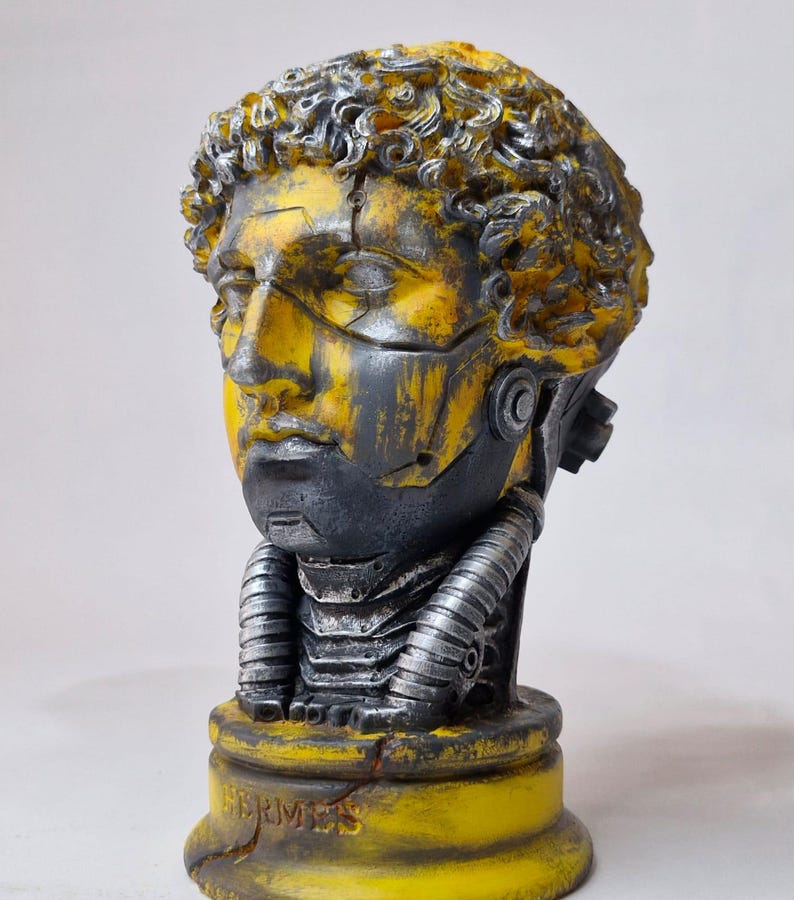Mecha Hermes Bust, Sci-fi Robotic Statue (8.5 Inch) - Etsy