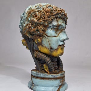 Cyborg Hermes Bust, Mecha Sci-fi Sculpture, (8.5 Inch) - Etsy