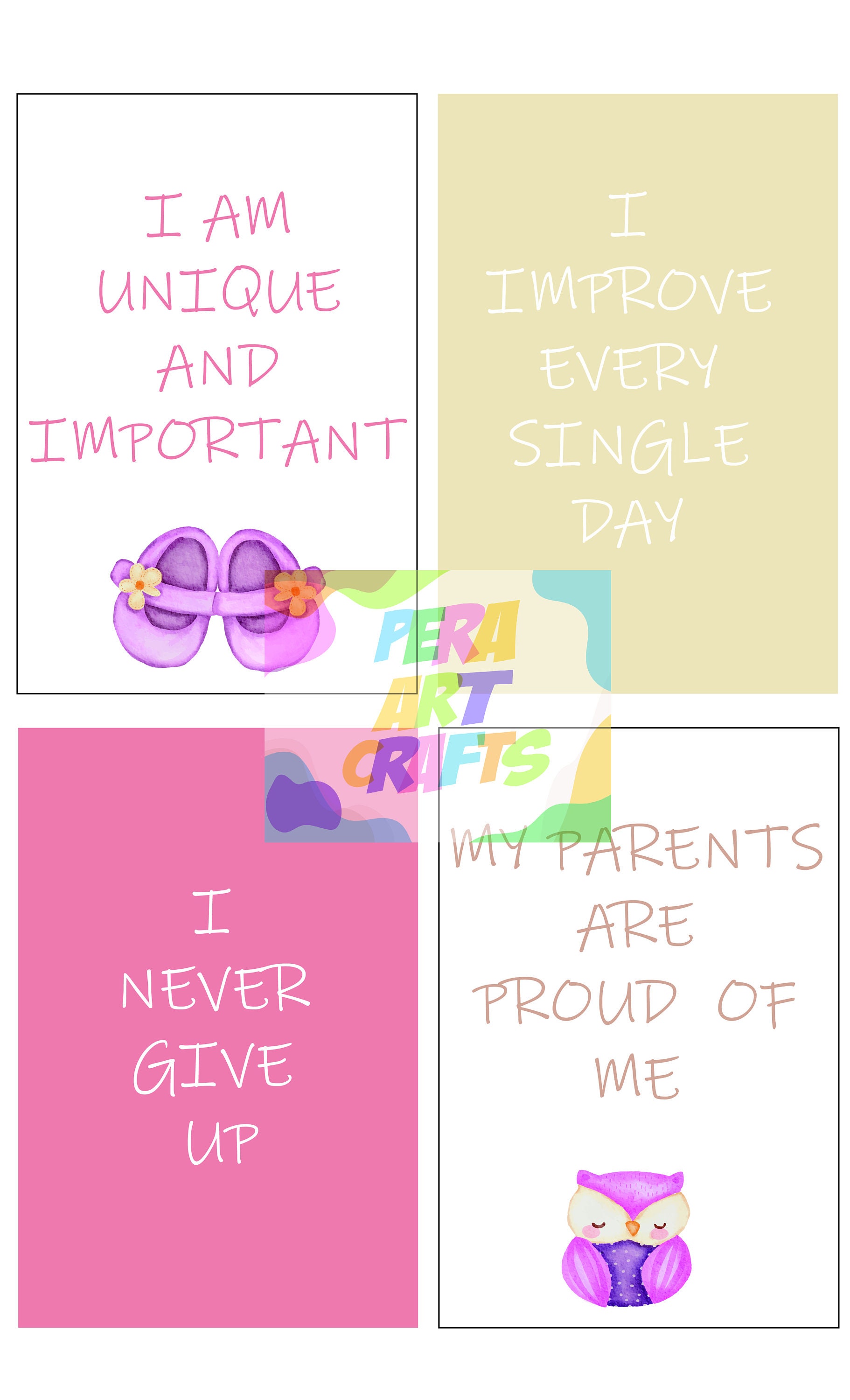 Printable Affirmation Cards for Girls,kids Positivity Cards ...