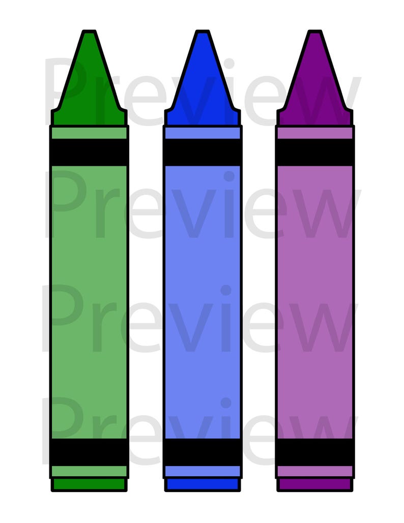 Crayon Printables/clipart (unlabeled) - Etsy