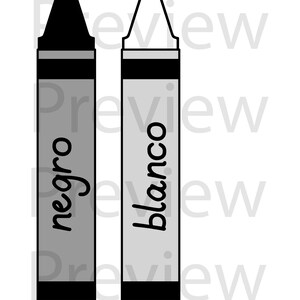 Spanish Labeled Crayons Clipart/printables - Etsy