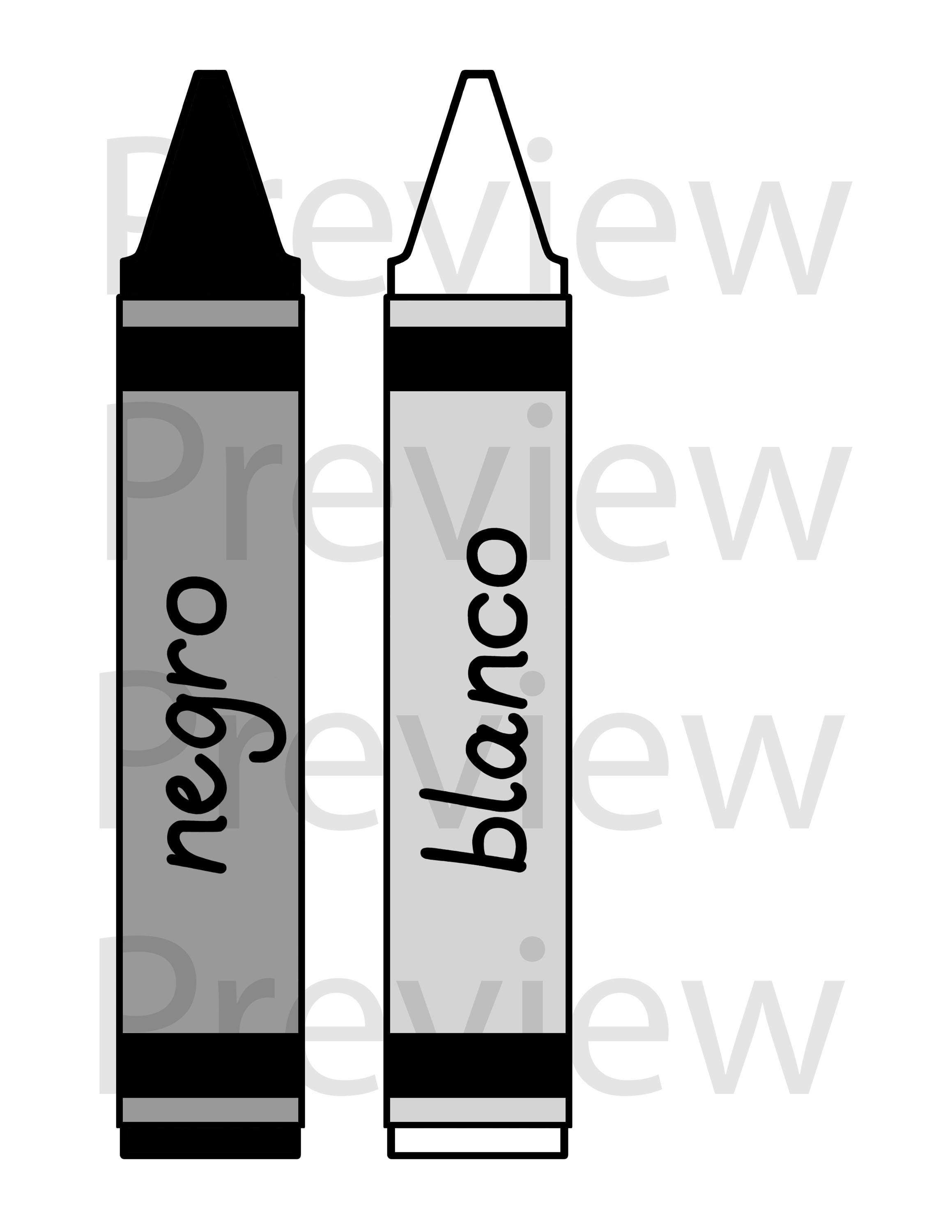 Spanish Labeled Crayons Clipart/printables - Etsy