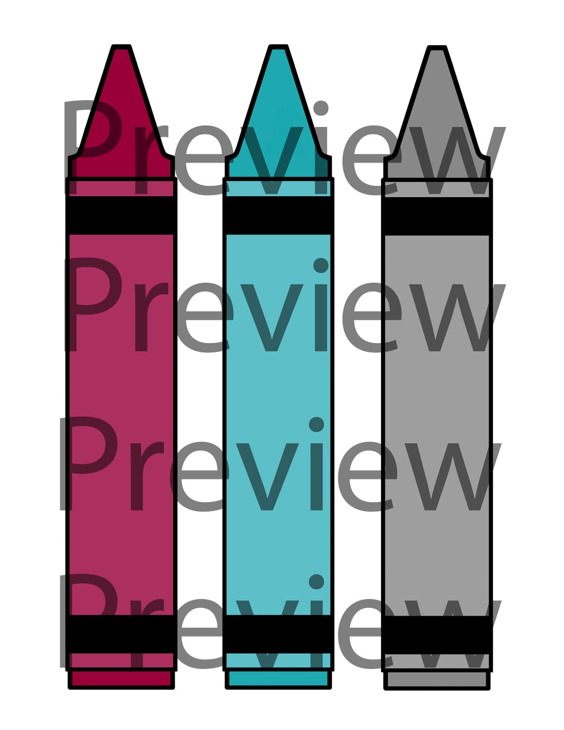 Crayon Printables/clipart unlabeled - Etsy