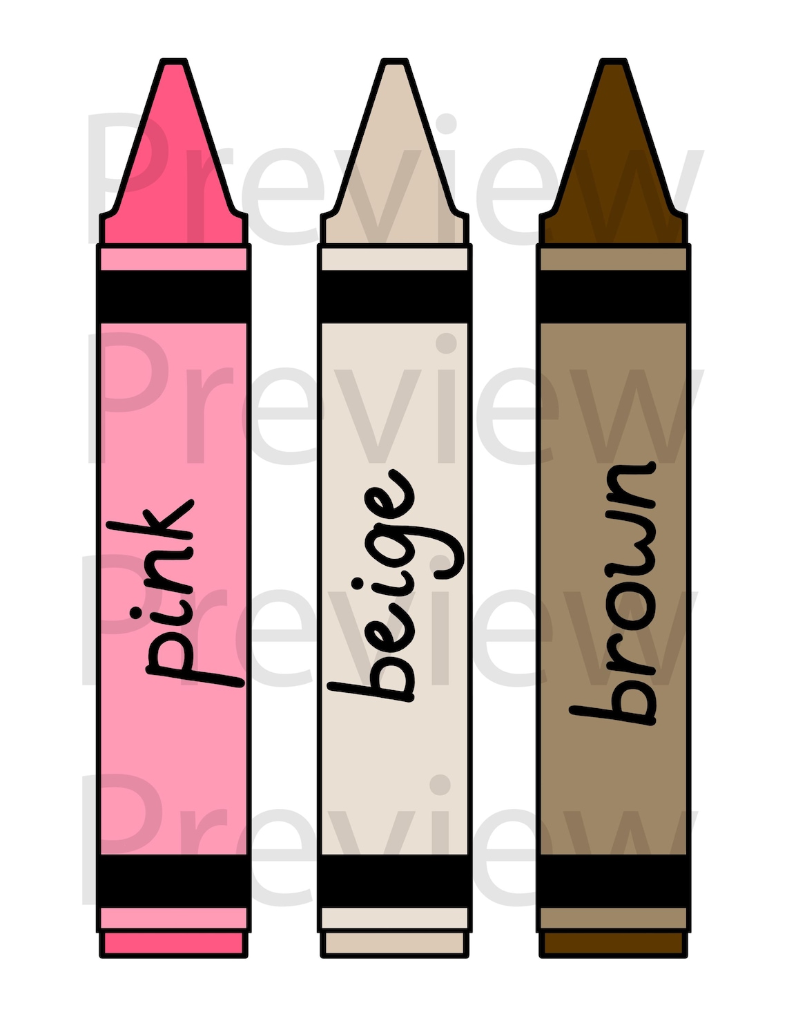 Crayon Printables/clipart (labeled in English) - Etsy