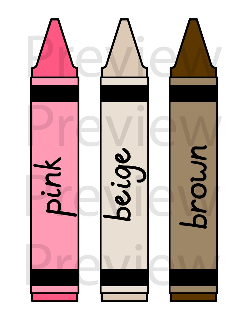 Crayon Printables/clipart (labeled in English) - Etsy