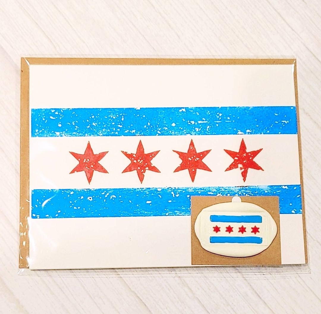 Chicago Flag Greeting Card. Chicago Flag Wax Seals. Chicago Greeting ...