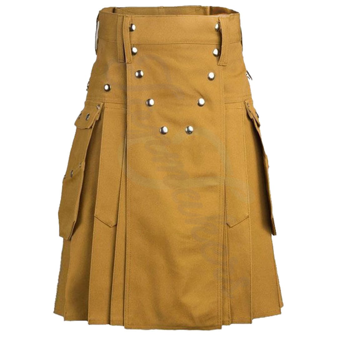 Brown Utility Kilt for Men Modern Kilt - Etsy