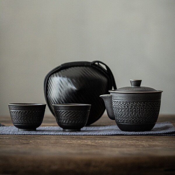 Black Tea Set - Etsy