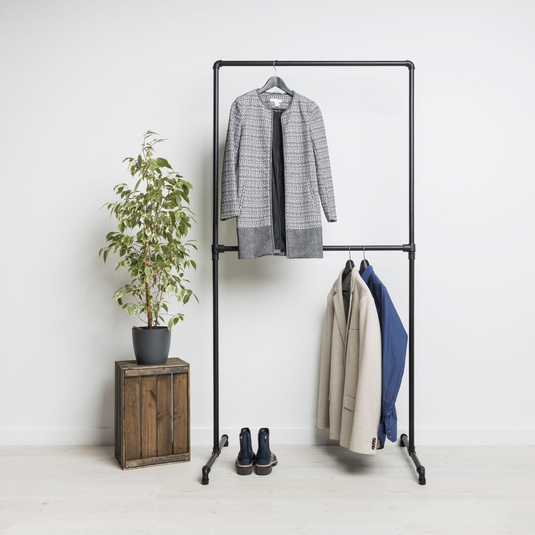 Clothes Rack Industrial ELISA Black Walk-in Wardrobe Freestanding ...