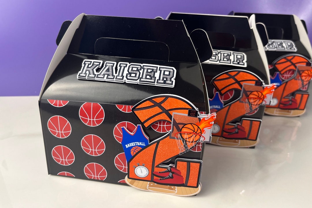 Basketball Gable Gift Box Labels|basketball Party Favor Box, Basketball ...