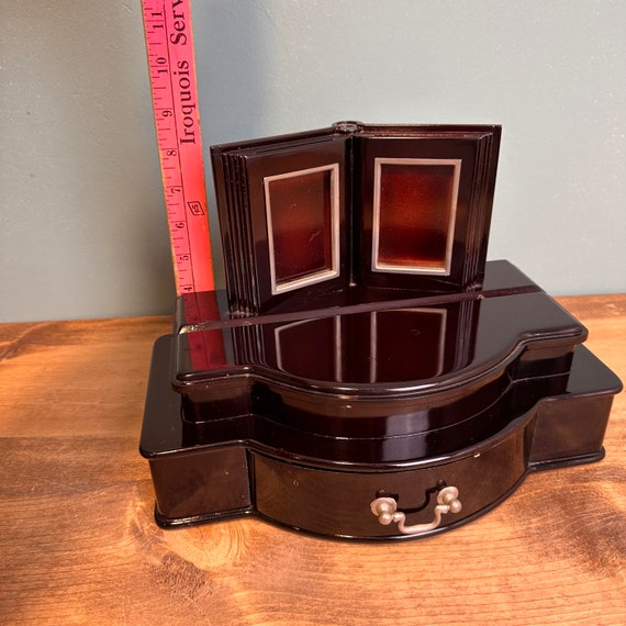 Solid Wood Lacquered Double Photo Frame Jewelry Box -… - Gem