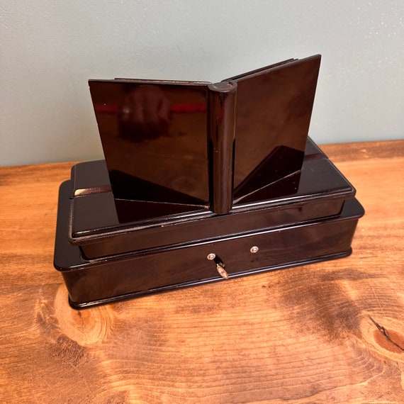 Solid Wood Lacquered Double Photo Frame Jewelry Box -… - Gem