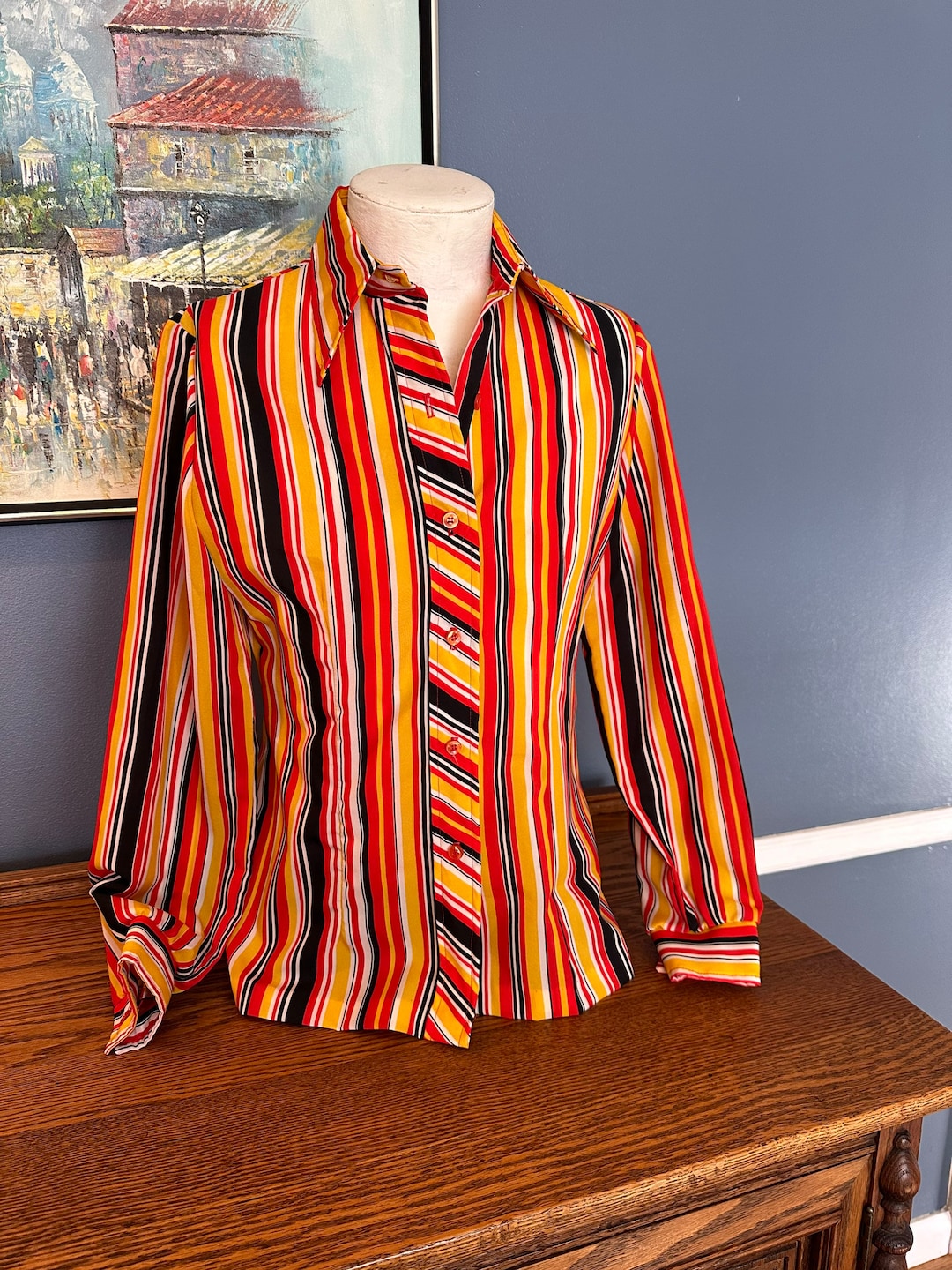 Ladies Vintage 70s Button up Shirt - Etsy