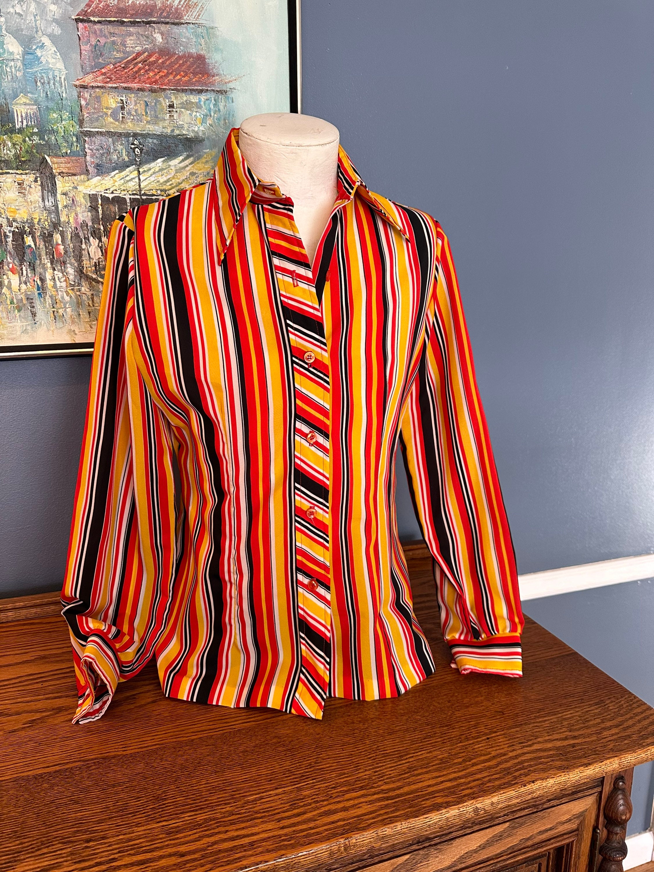 Ladies Vintage 70s Button up Shirt - Etsy