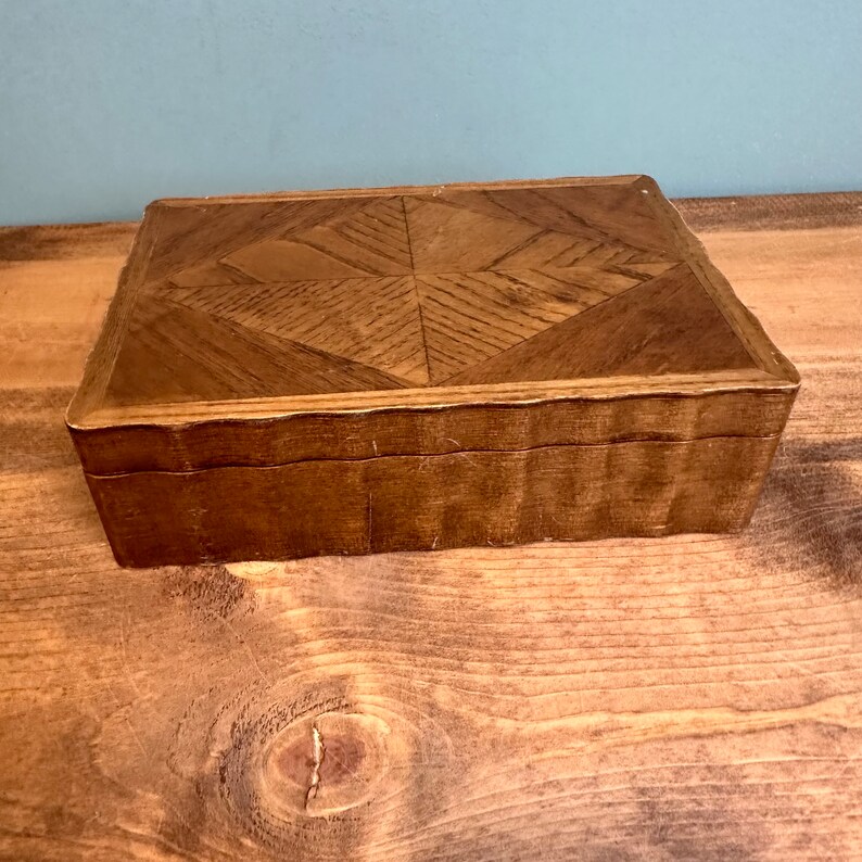 Centurion Mid Century Wooden Jewelry Box With Inlaid Wood and Removable ...