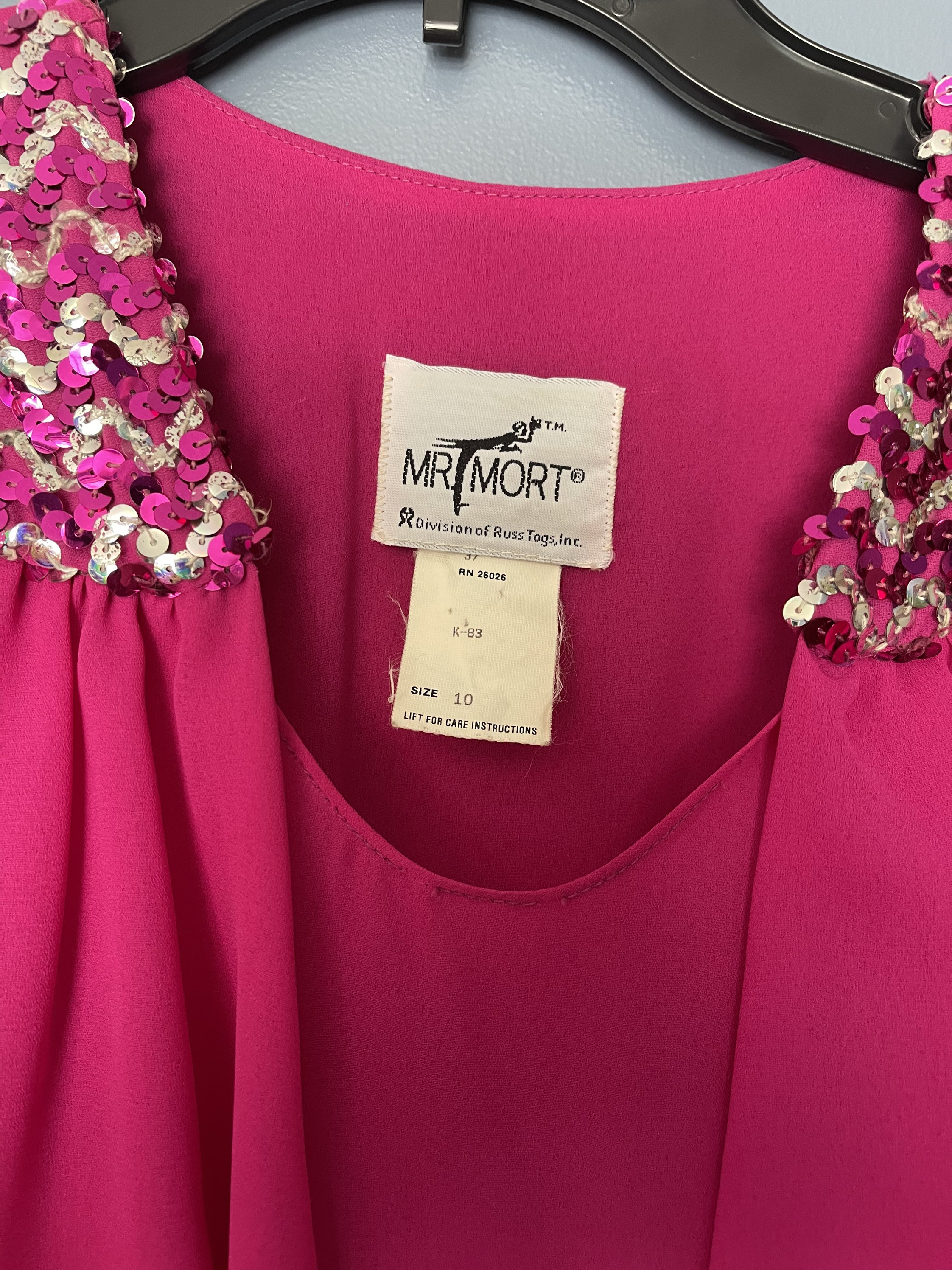 Mr. Mort Vintage Cocktail Dress 1950s Party Dress Fuchsia Pink Sequin ...