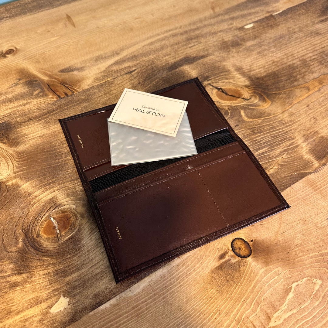 Vintage Halston Cowhide Checkbook Cover - Etsy