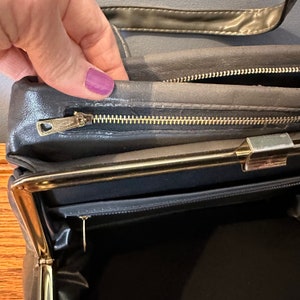 Mid Century Gray Multi Compartment Pocket Book - Ladies Vintage Purse ...