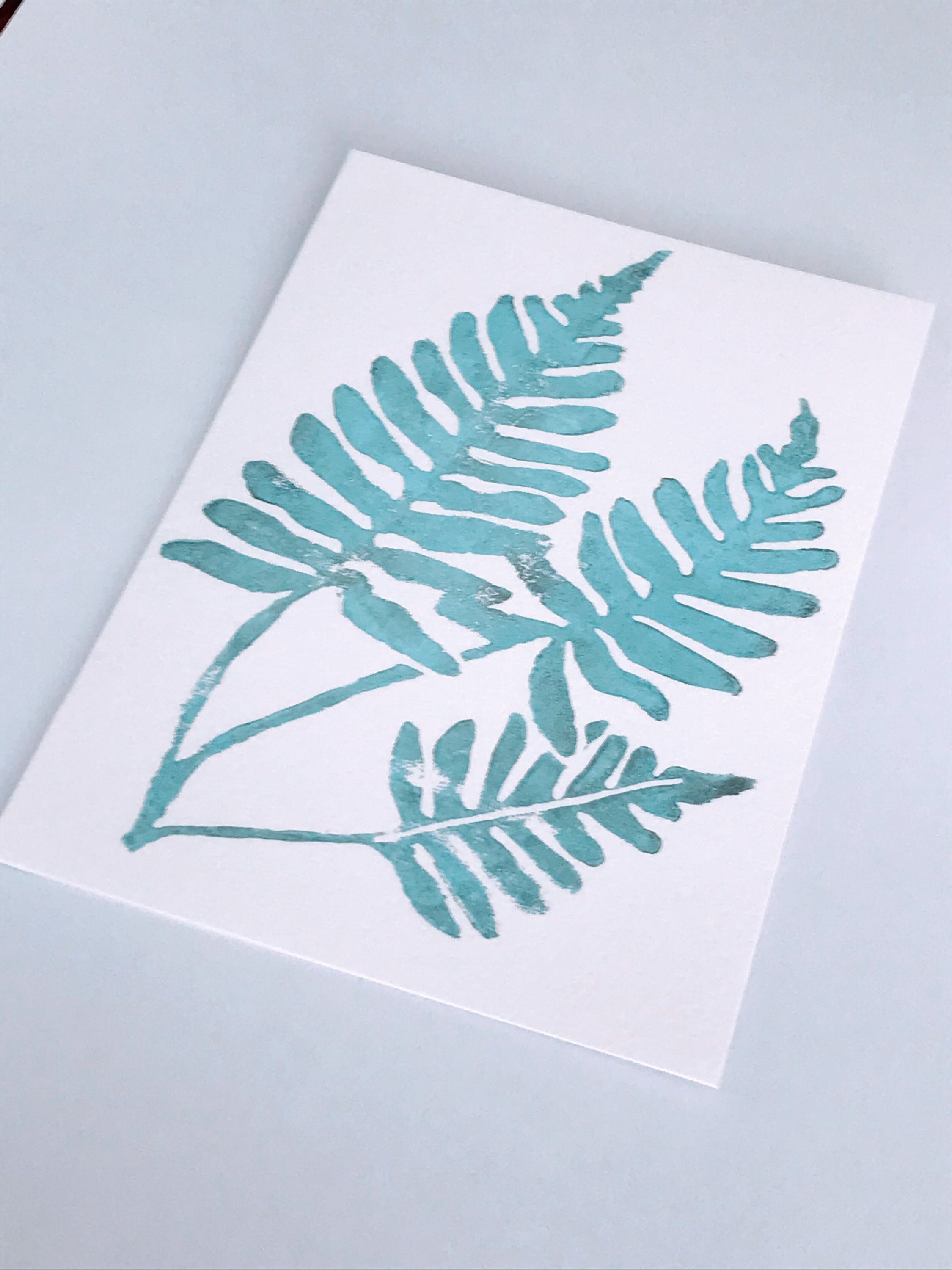 Art Note Card Greeting Card Lino Print Leaves Nature Cards Art - Etsy