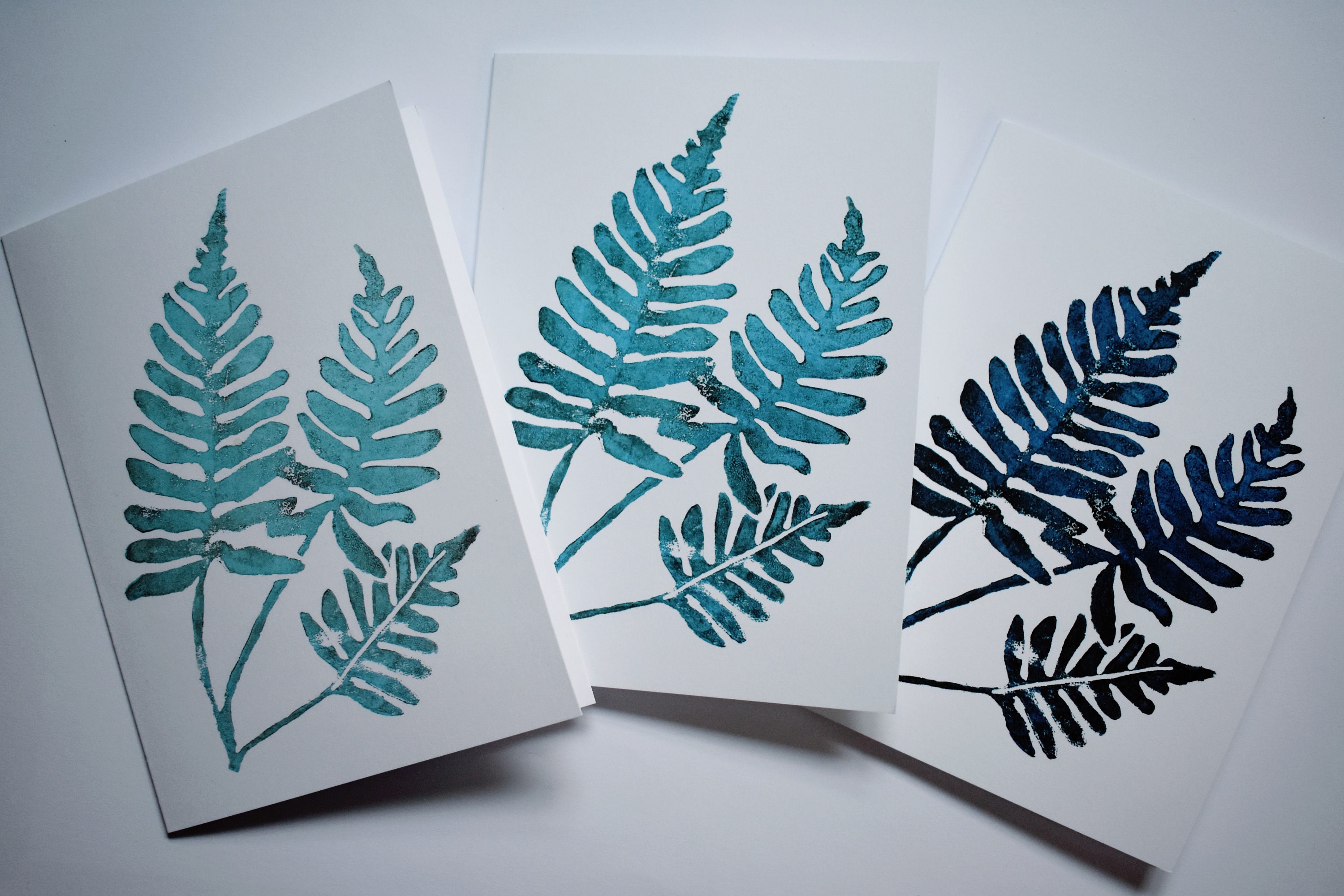 Art Note Card Greeting Card Lino Print Leaves Nature Cards Art - Etsy