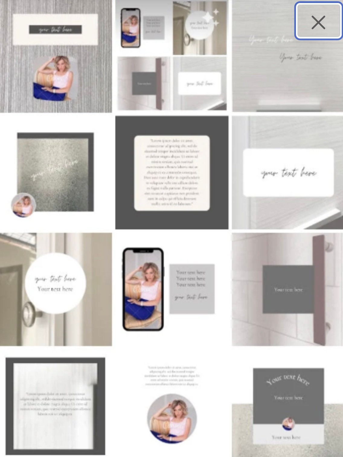 Editable Canva Template Instagram White and Silver - Etsy