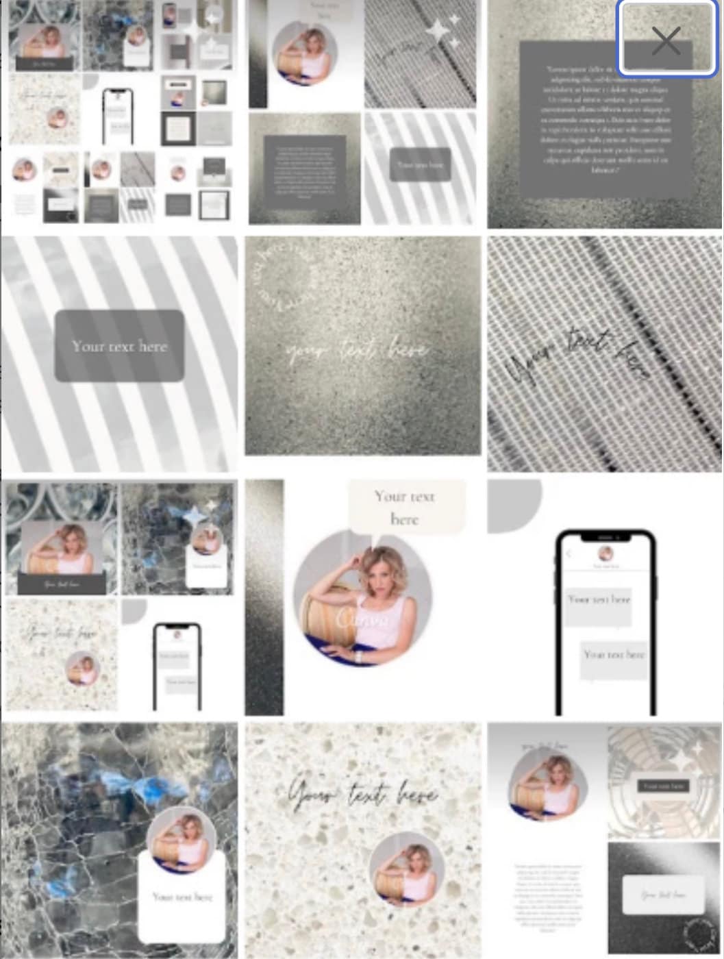 Editable Canva Template Instagram White and Silver - Etsy