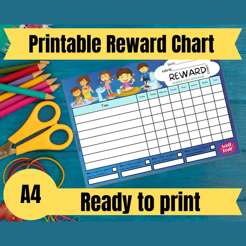 Reward Chart Toddler Reward Chart Reward Chart Printable Kids Routine ...