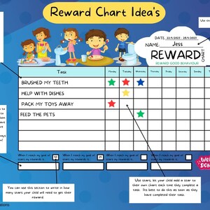 Reward Chart | Toddler Reward Chart | Reward Chart Printable | Kids ...