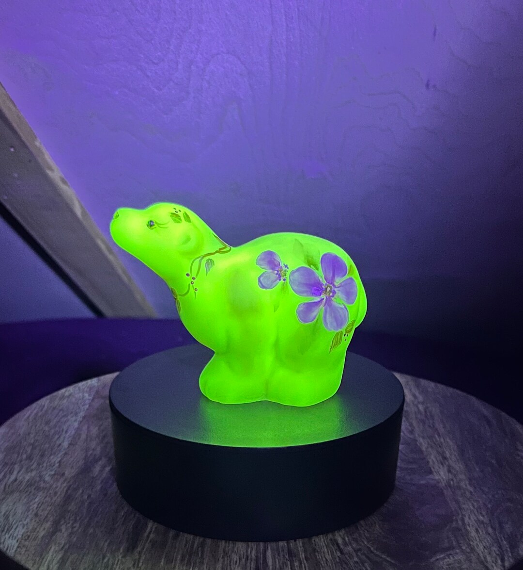 Fenton Burmese Uranium Glass Hand Painted Polar Bear - Etsy