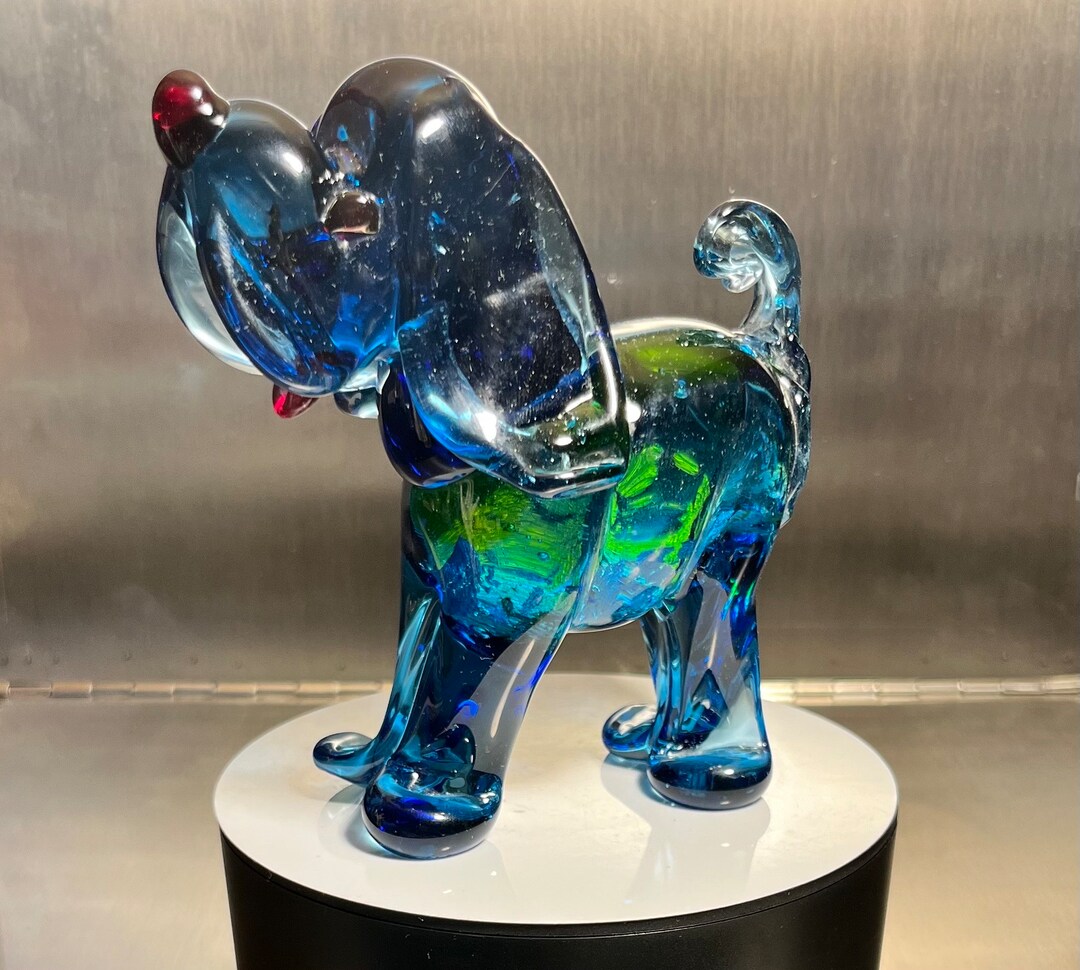 Vintage Murano Uranium Glass Hound Dog - Etsy