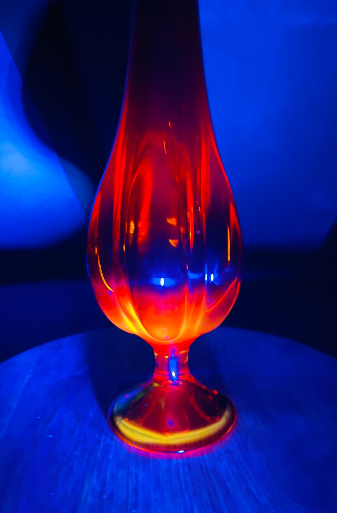 Viking Glass Persimmon 6 Petal Swung Vase 18 - Etsy