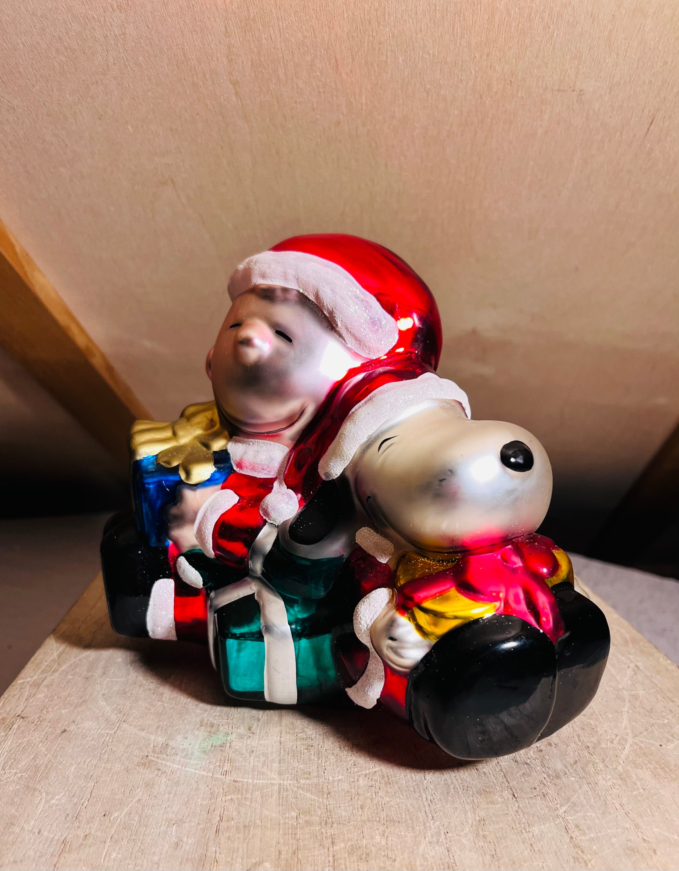 RARE Vintage Large UFS Charlie Brown and Snoopy Mercury Glass ...