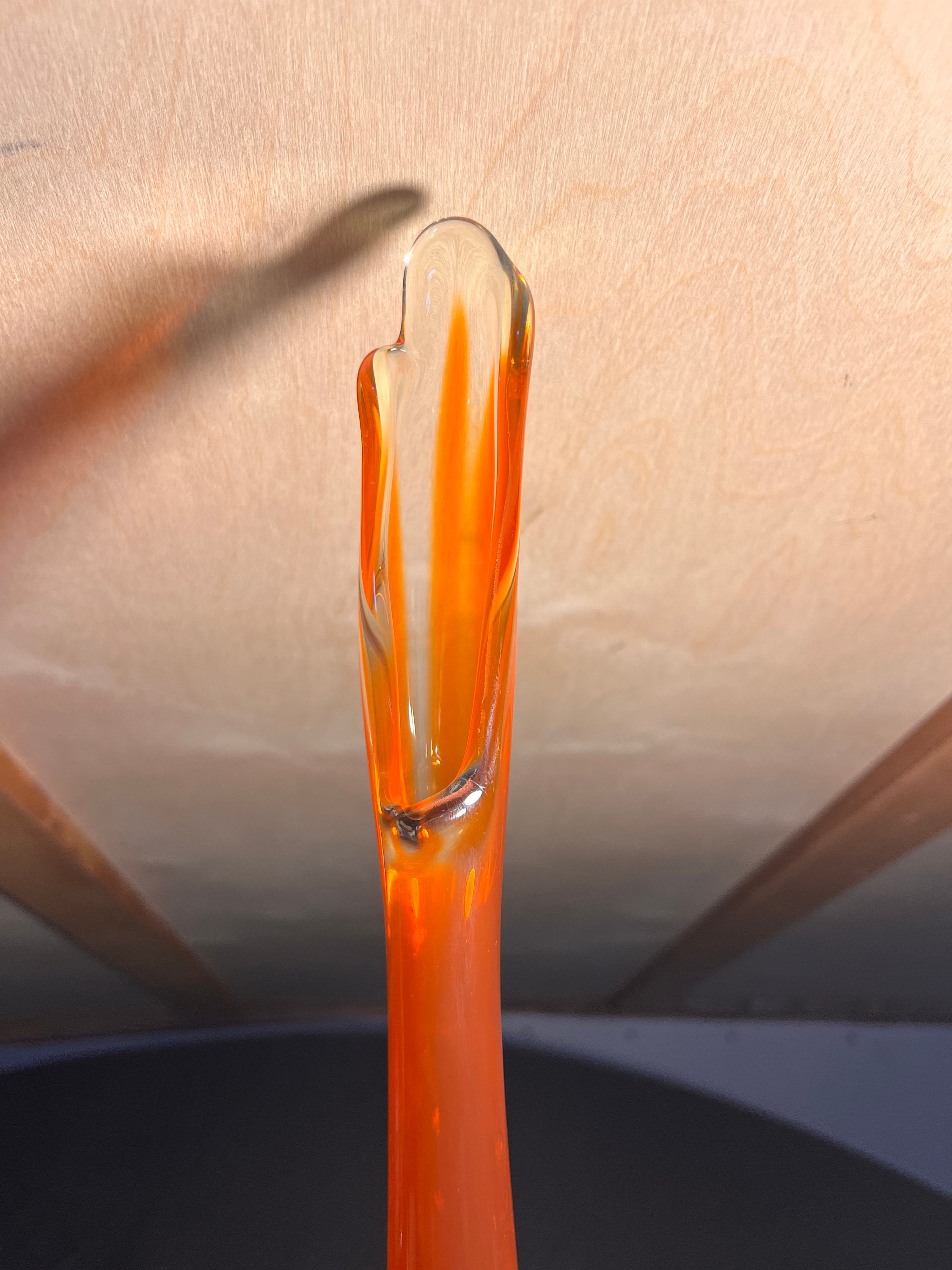 Viking Glass Persimmon 6 Petal Swung Vase 18 - Etsy