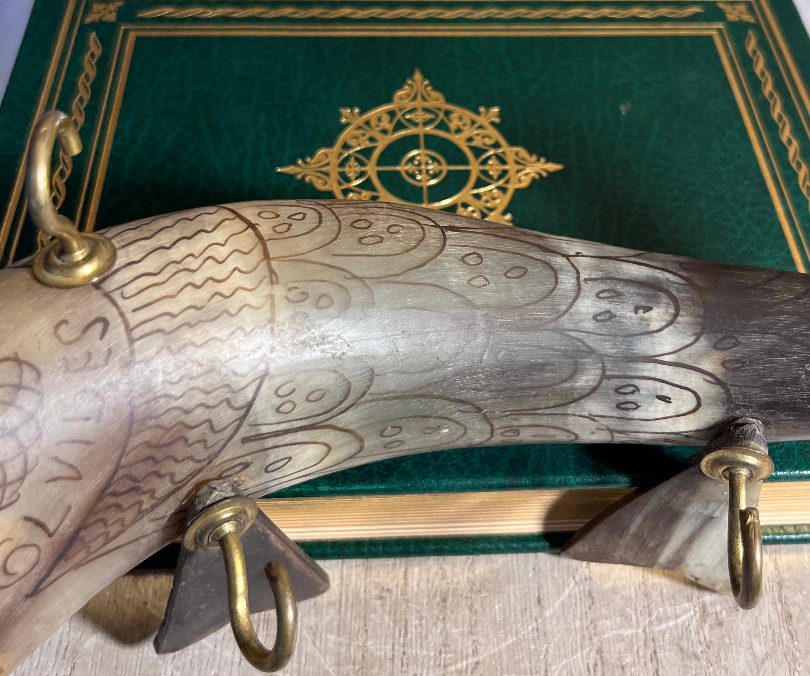 Antique 1915 Scrimshawed Horn, Fish Shaped Souvenir - Etsy