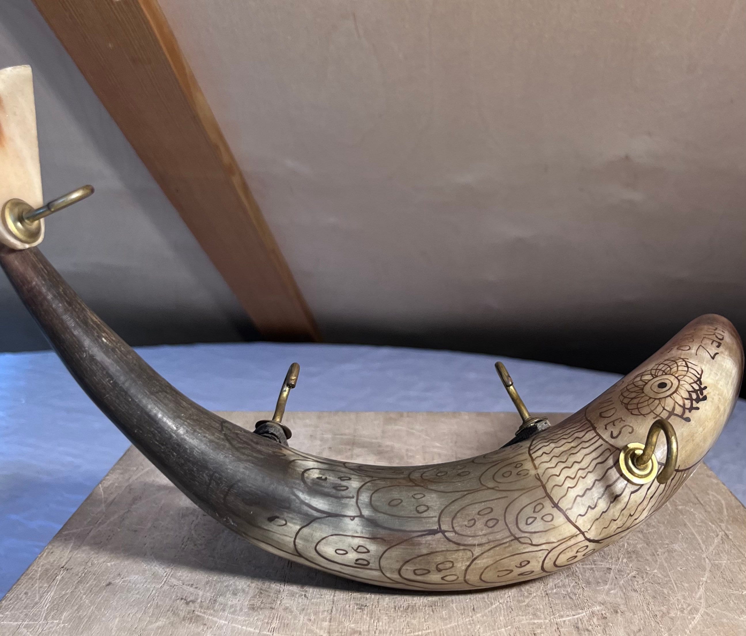 Antique 1915 Scrimshawed Horn, Fish Shaped Souvenir - Etsy