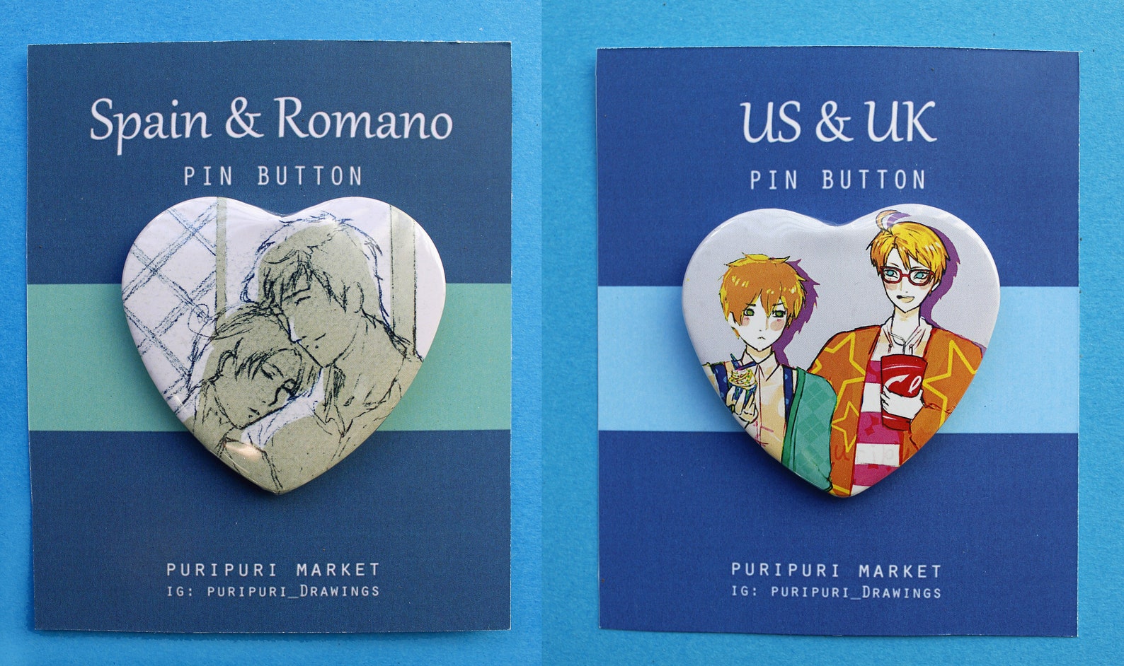 Boys Love / Yaoi Heart Pin Button Badges - Etsy