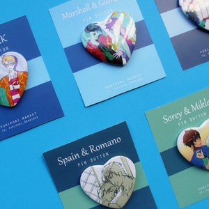 Boys Love / Yaoi Heart Pin Button Badges - Etsy
