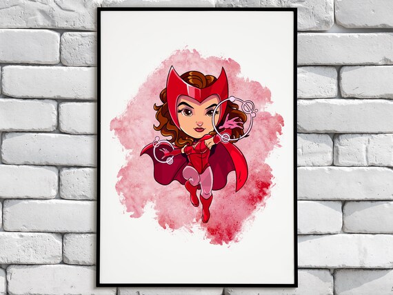 Wanda Poster Chibi Birthday Gift Superhero Bedroom - Etsy