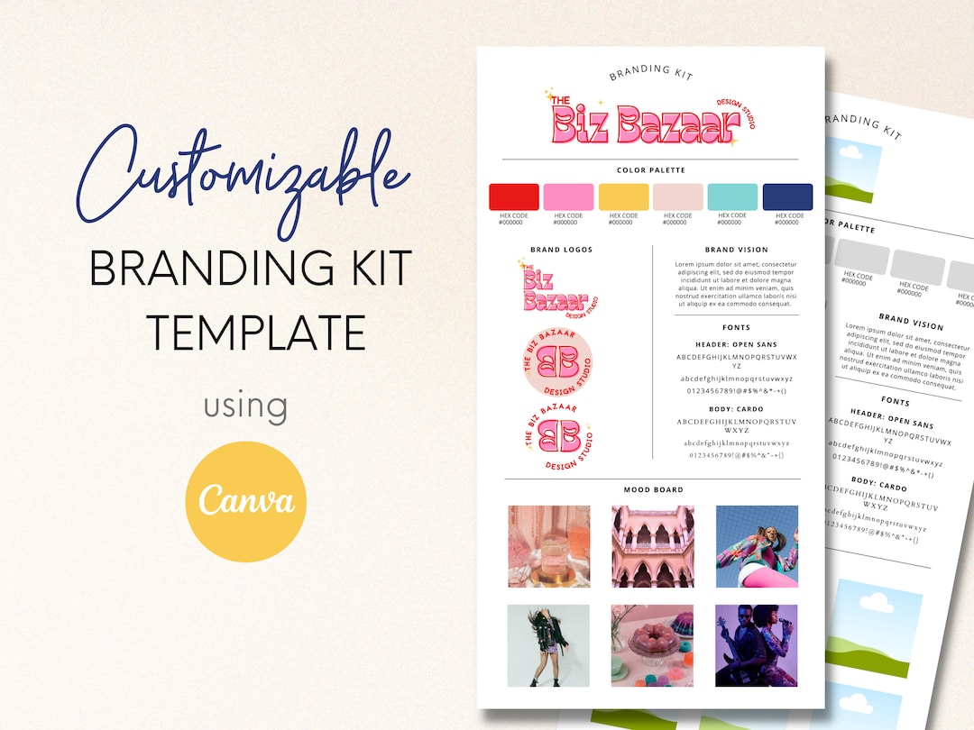 Brand Kit Template | Branding Board Canva | Branding Board | Branding ...