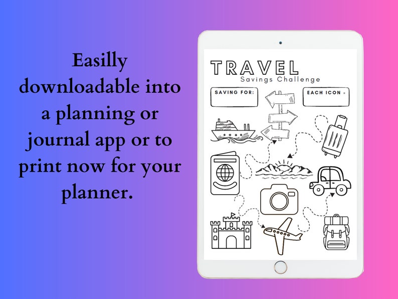 Travel Planner Printable Tracker Wall Hanging Instant Download Happy ...