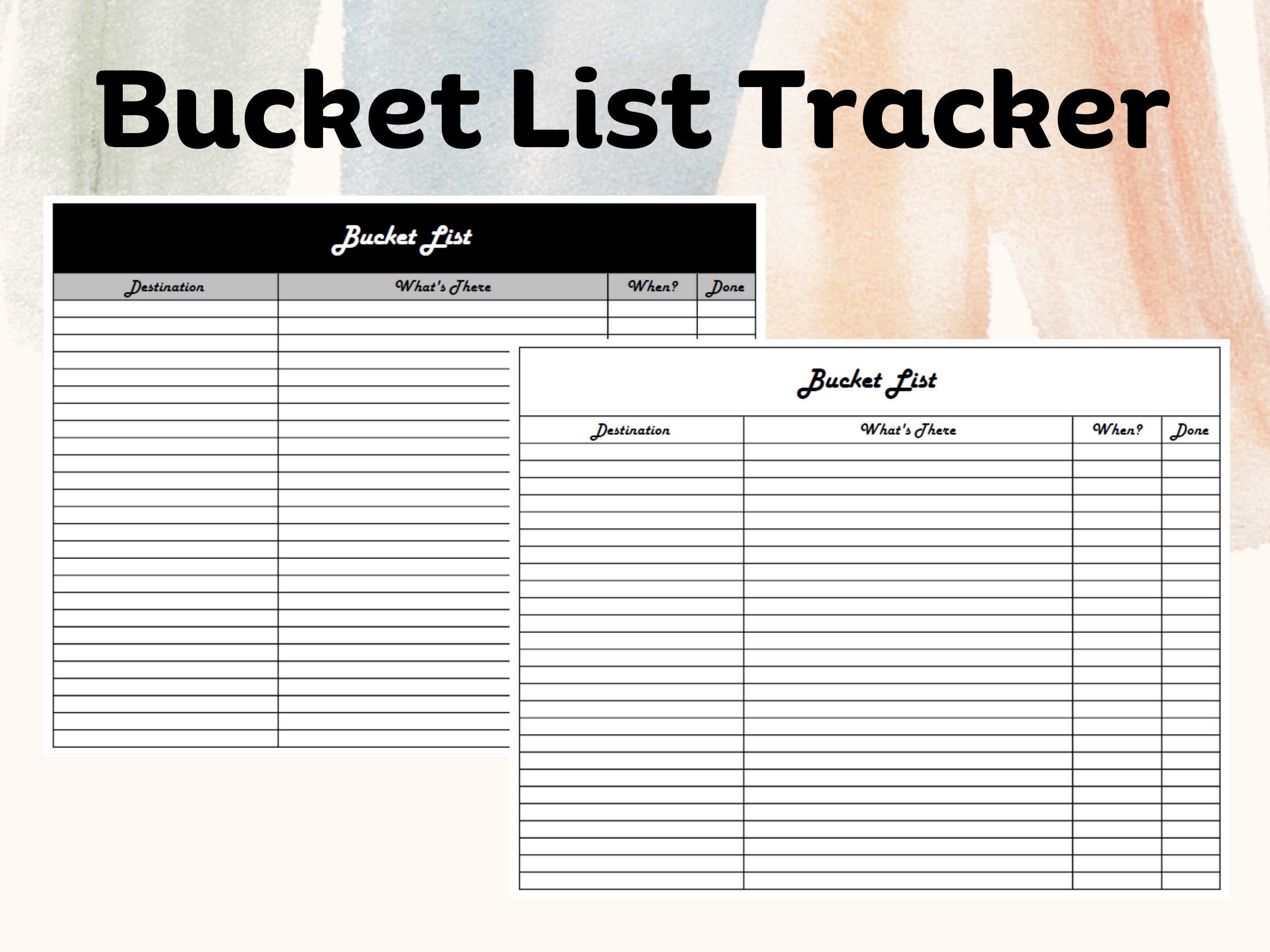 ADHD Bucket List Planner Tracker Wall Hanging Instant Download ...