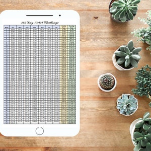 365 Day 52 Week 1 Year PDF Downloadable Nickel Challenge 3,000 Savings ...