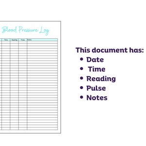 Printable PDF Template Blood Pressure Log, Daily Blood Pressure ...